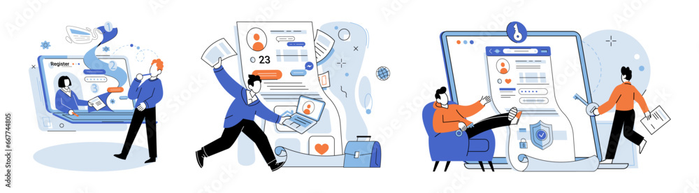 Personal profile. Vector illustration. Contact information on personal ...