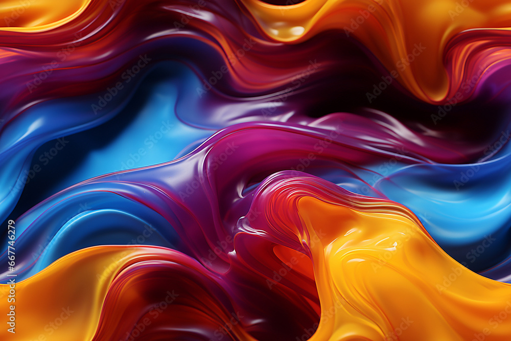 Multicolor neon fluid texture, colorfull splash paint, liquid. Abstract ...