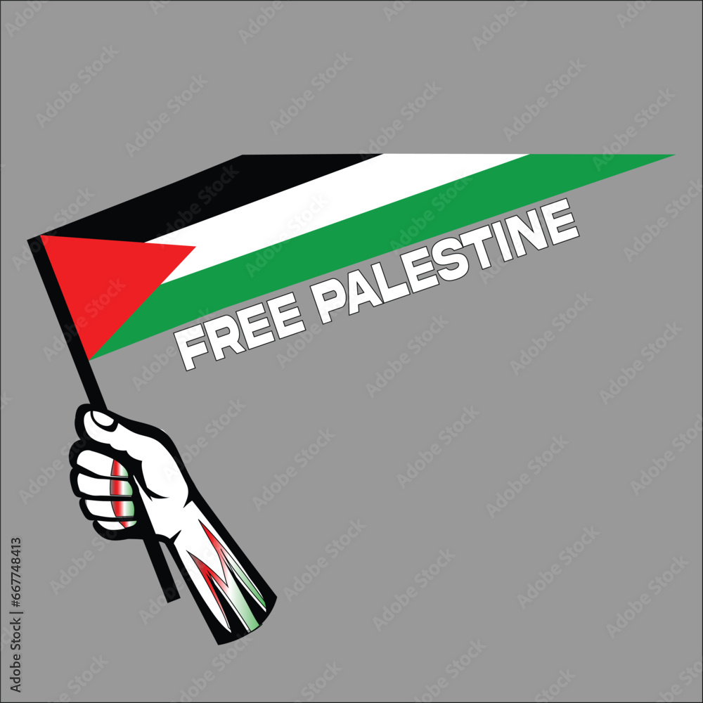 Free Palestine or stand with palestine revolutionary vector design ...
