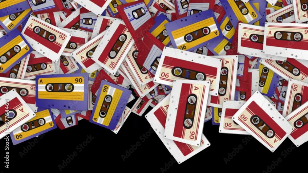 Vintage Cassette Tape Animation Transition, on Alpha Channel ...