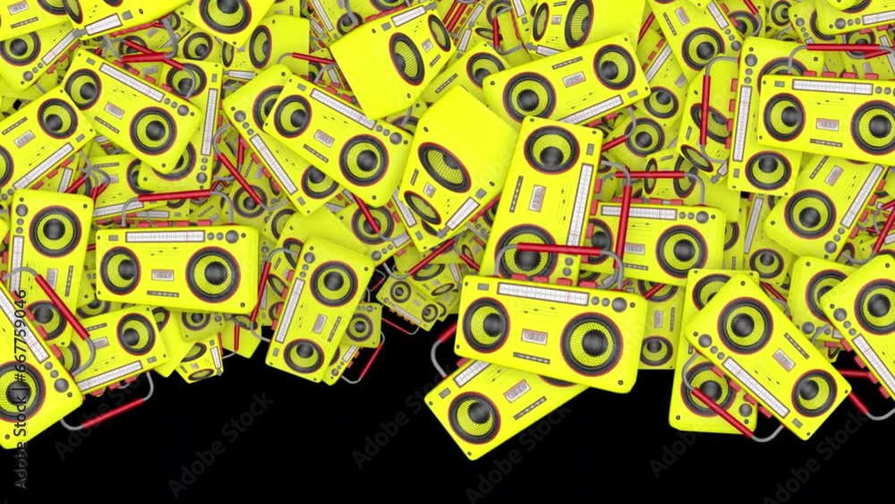 Vintage Old Radios Animation Transition, Background on Alpha Channel ...