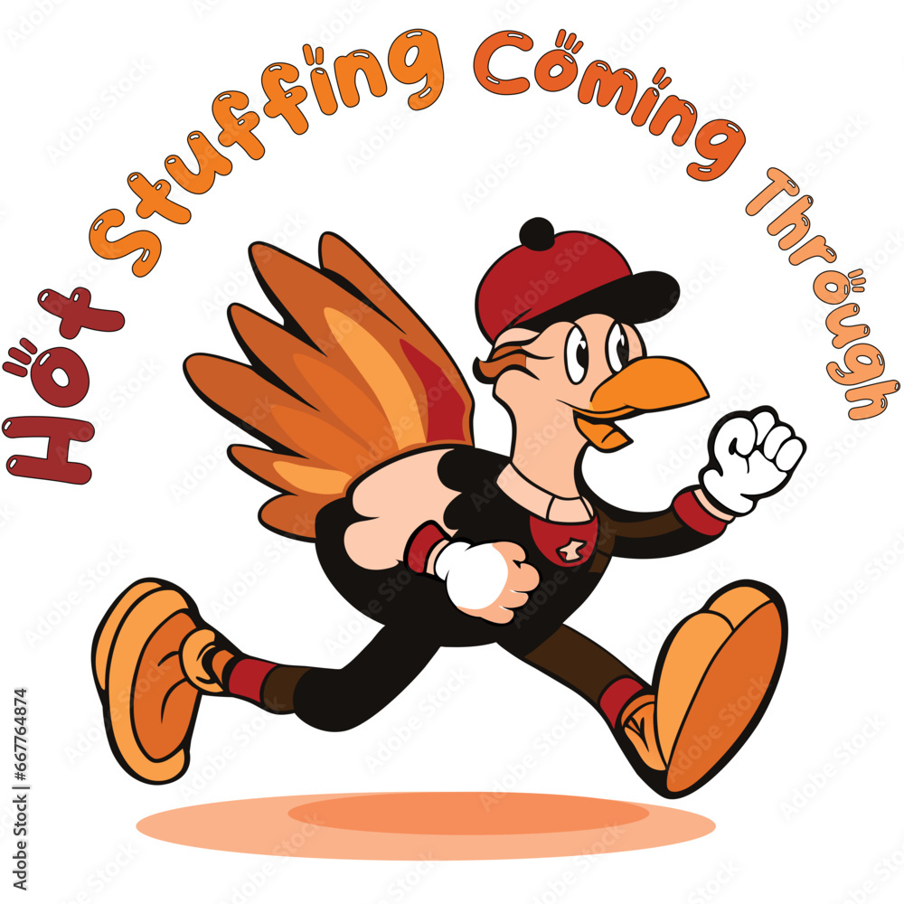 Prepare for Thanksgiving with this cartoon turkey running and the text ...