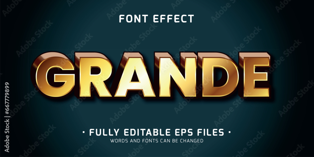 Vector royal gold with grande text effect editable font style Stock ...