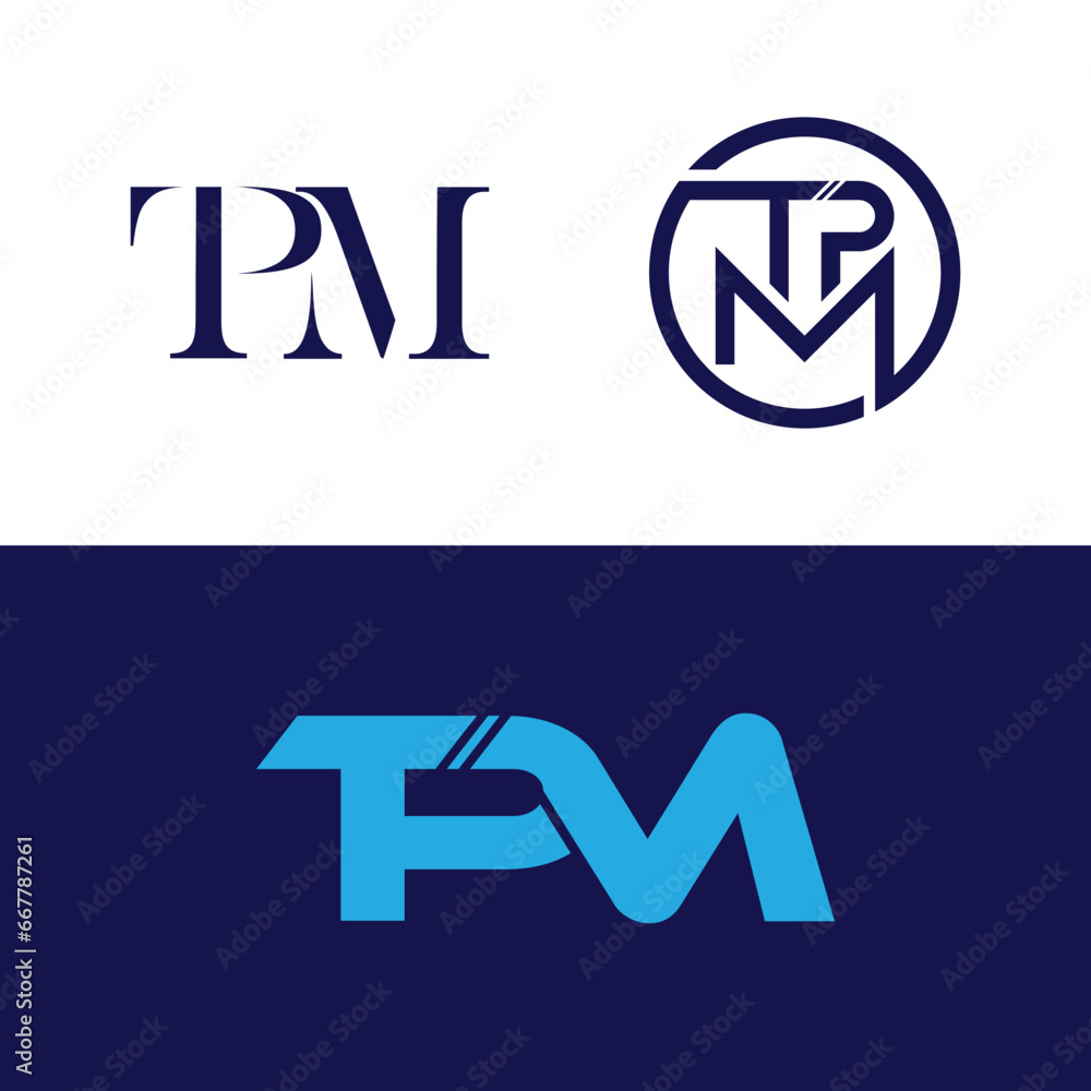 Modern letter tpm logo design Stock Vector | Adobe Stock