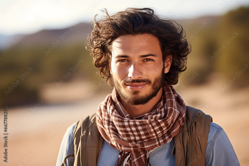 Young arab man in national clothes and turban Muslim man Saudi african ...