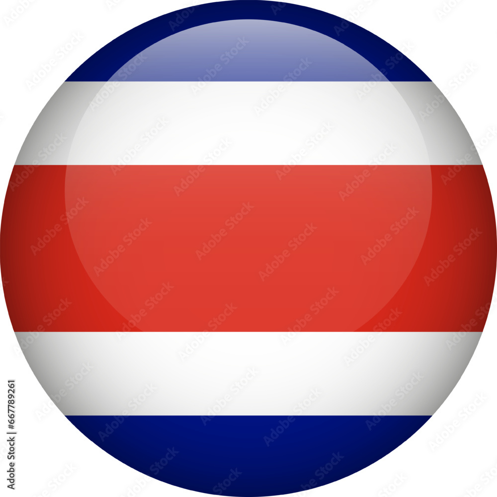 Costa Rica flag button. Round flag of Costa Rica. Vector flag, symbol ...