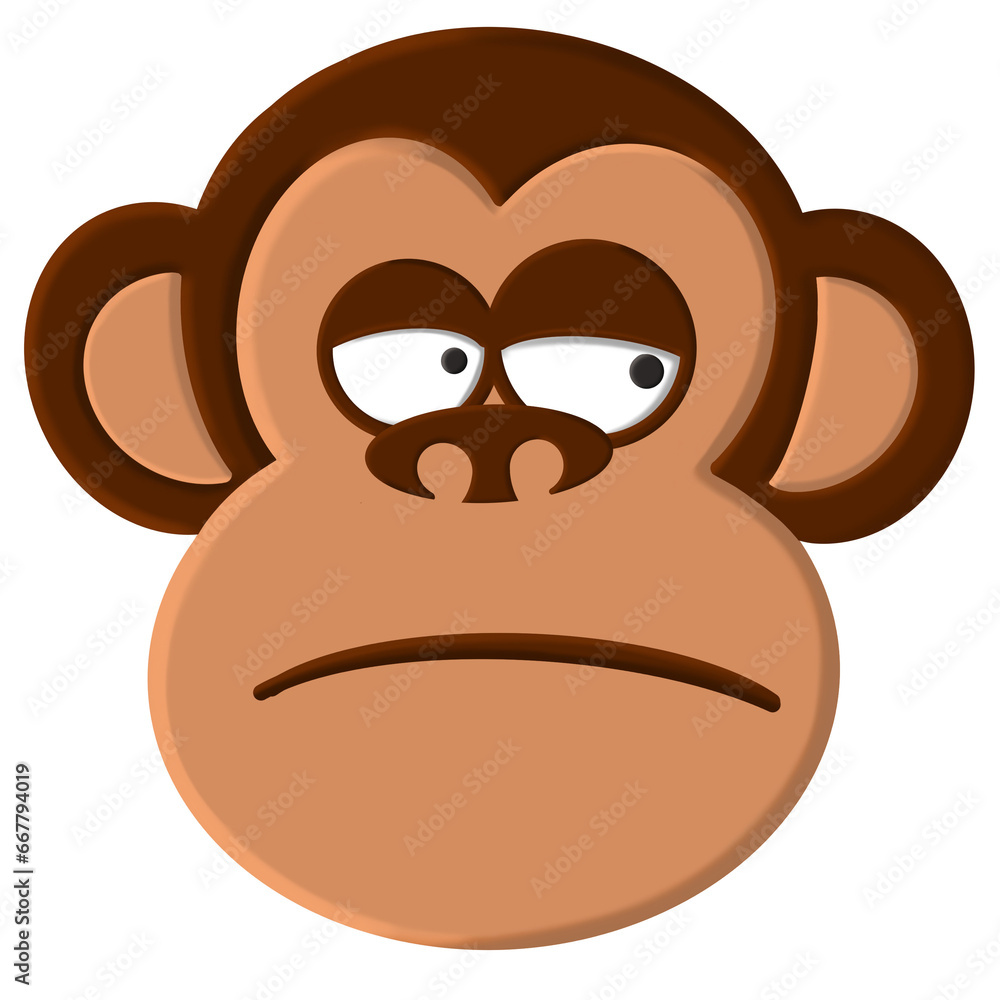 Playful Cute Monkey Illustration, This charming artwork features an ...