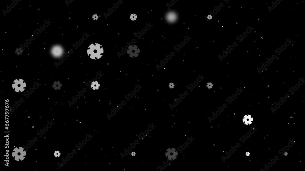 Template animation of evenly spaced milling disc symbols of different ...