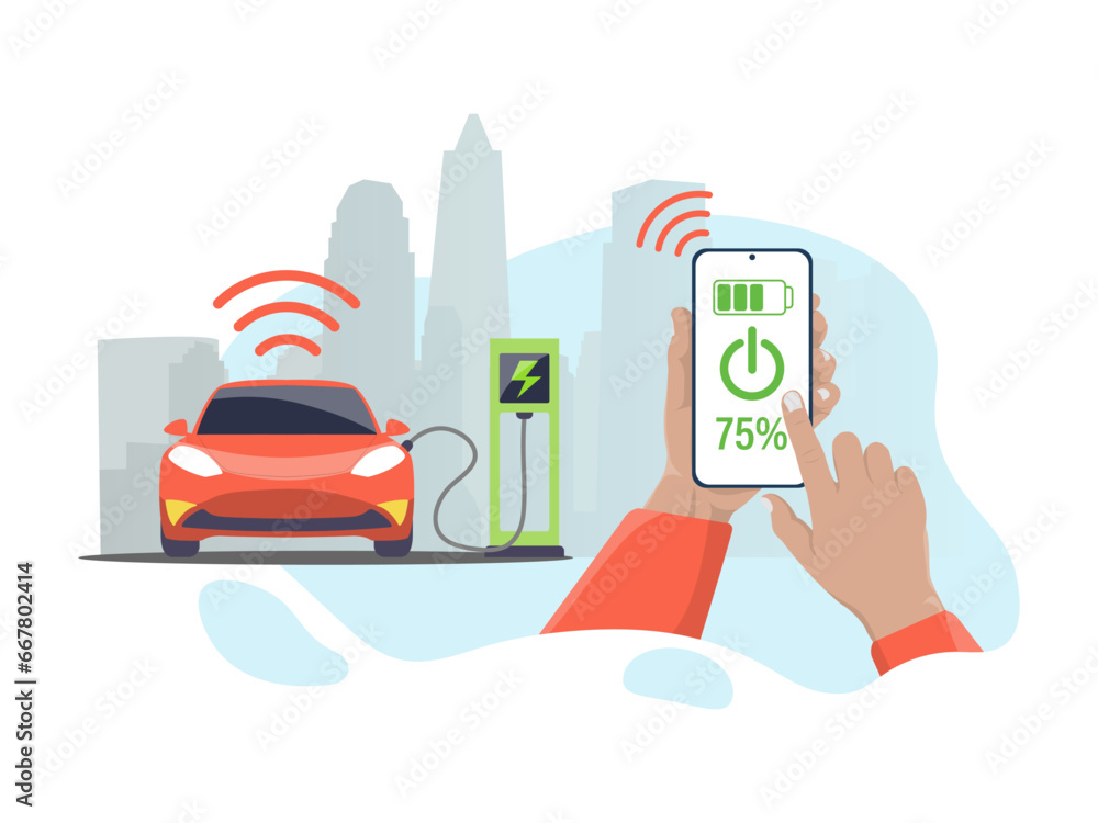 Electric Car Charging Background Electronic Docking Station For The Car Electric Vehicle