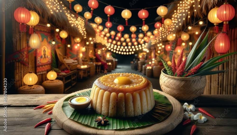 Filipino bibingka, a type of rice cake traditionally eaten during the ...