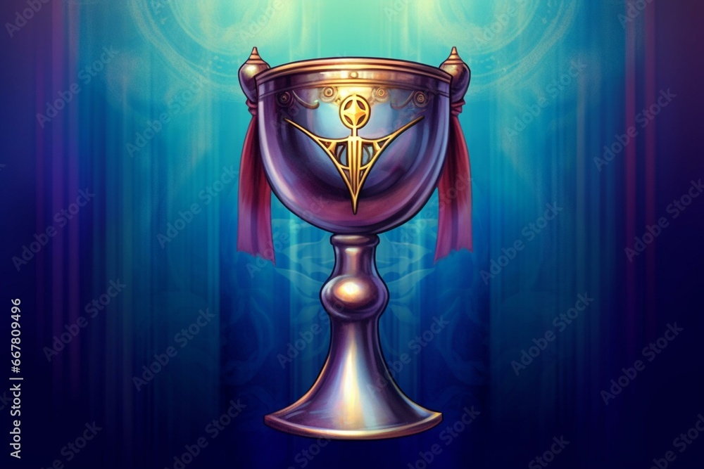 Religious sacrament symbol - chalice, host, ciborium. Generative AI ...