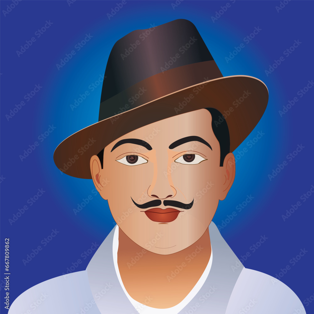 Vecteur Stock Bhagat Singh. Vector illustration of Indian Nation Hero ... Vecteur Stock Bhagat Singh. Vector illustration of Indian Nation Hero ...