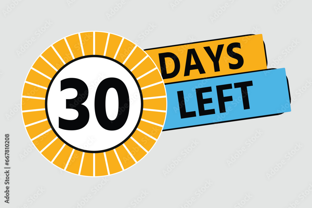 30 days to go vector on white background, number, logo, 30 Days to go ...