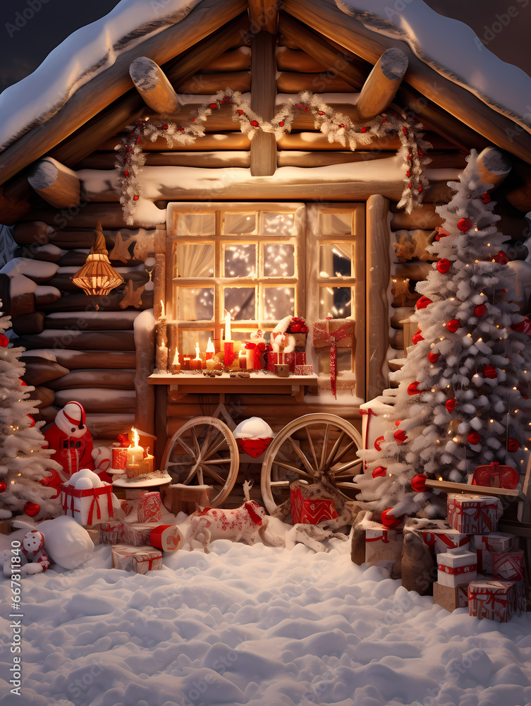 Christmas fireplace background wallpaper poster PPT Stock Illustration ...