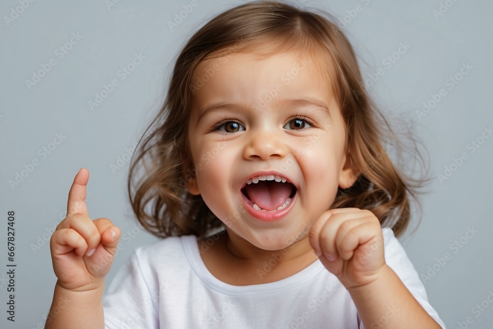 Healthy Smile: Adorable Baby Girl Smiles as She Shakes Her Wobbly Milk ...