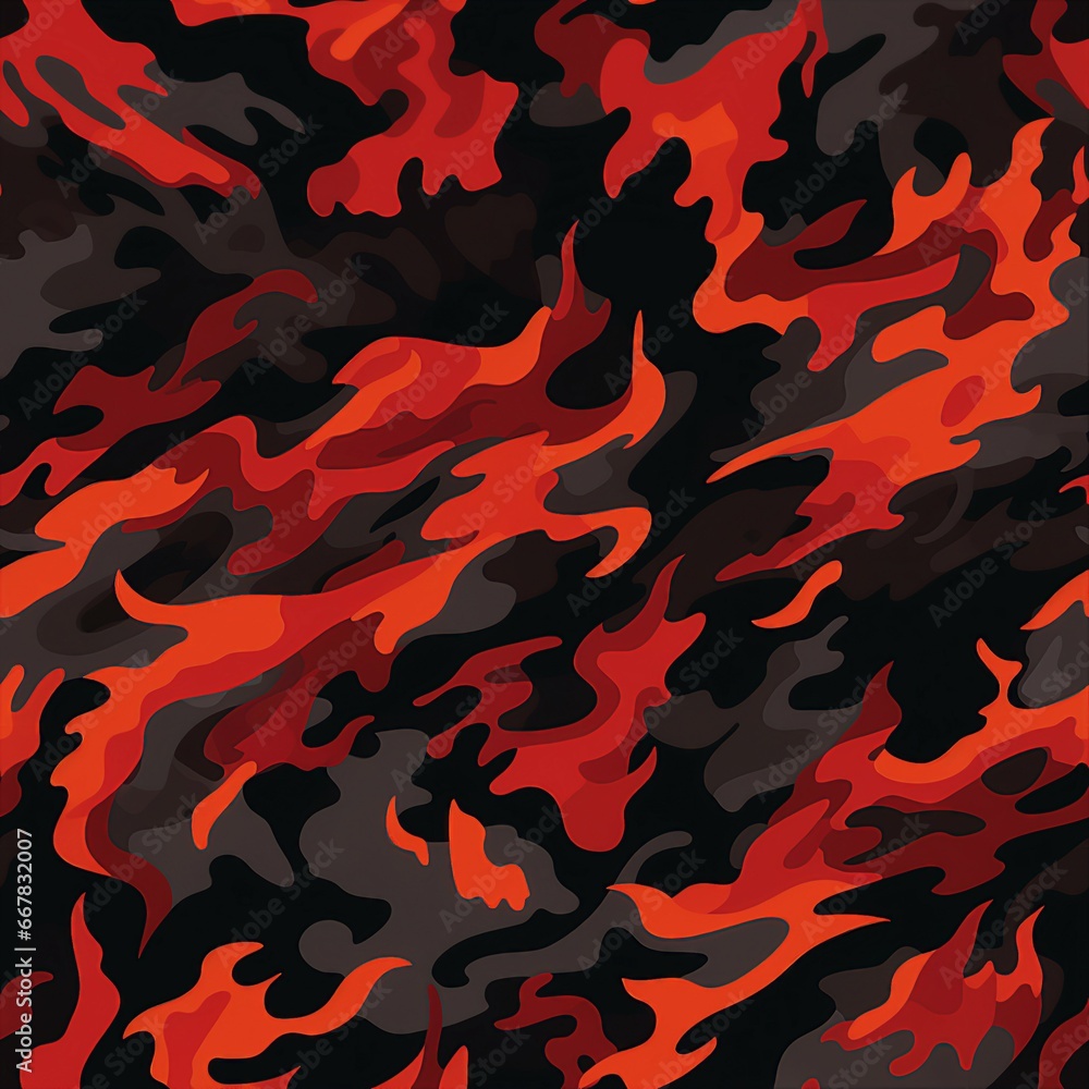 Red Camouflage Blaze Pattern Stock Illustration | Adobe Stock