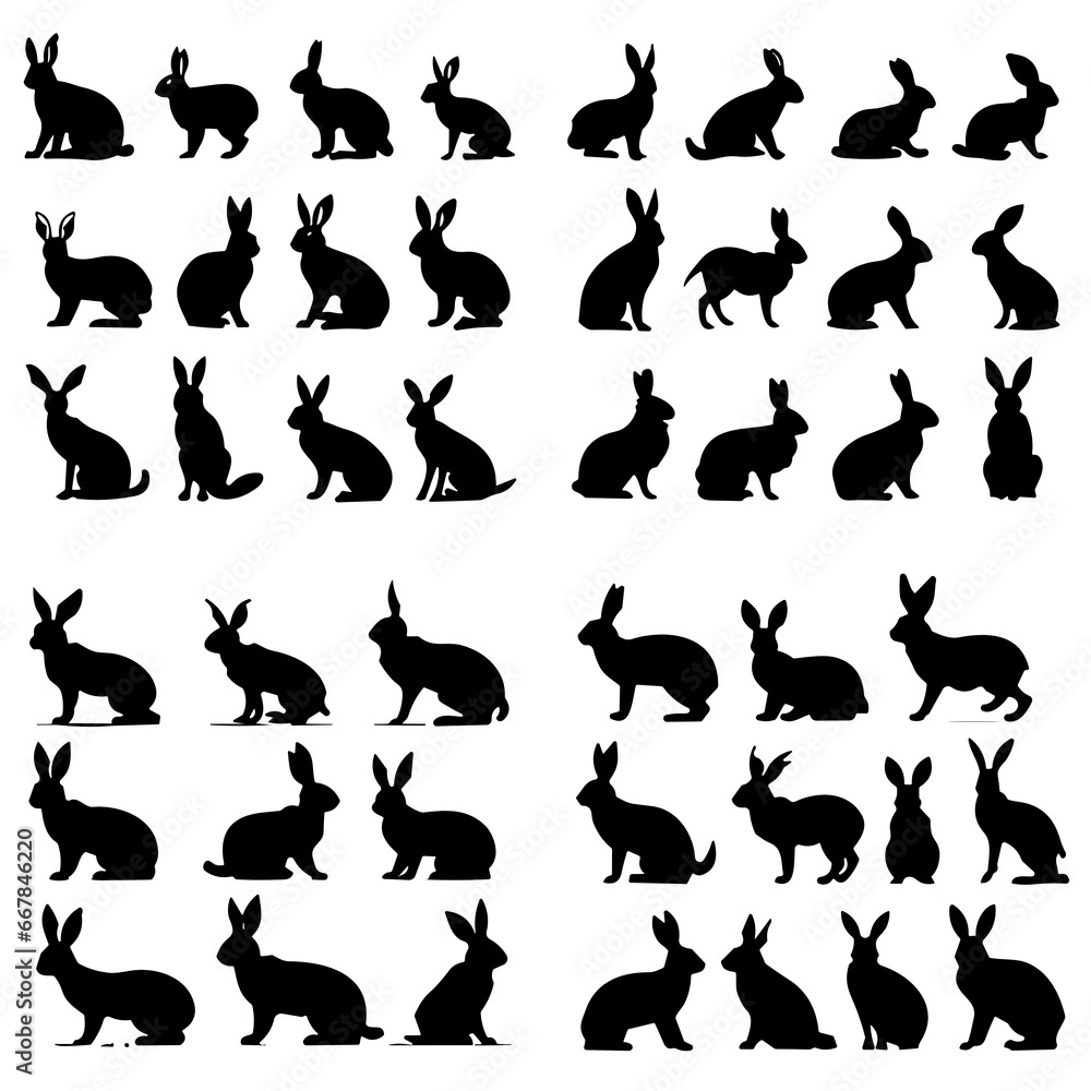 rabbit silhouette, rabbit svg, rabbit png, squirrel svg, silhouette ...