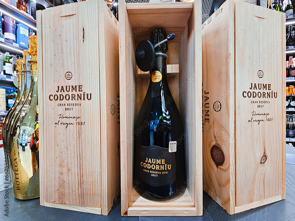LATVIA, RIGA, 27, OCTOBER, 2023: Spanish cava Jaume Codorníu Gran ...