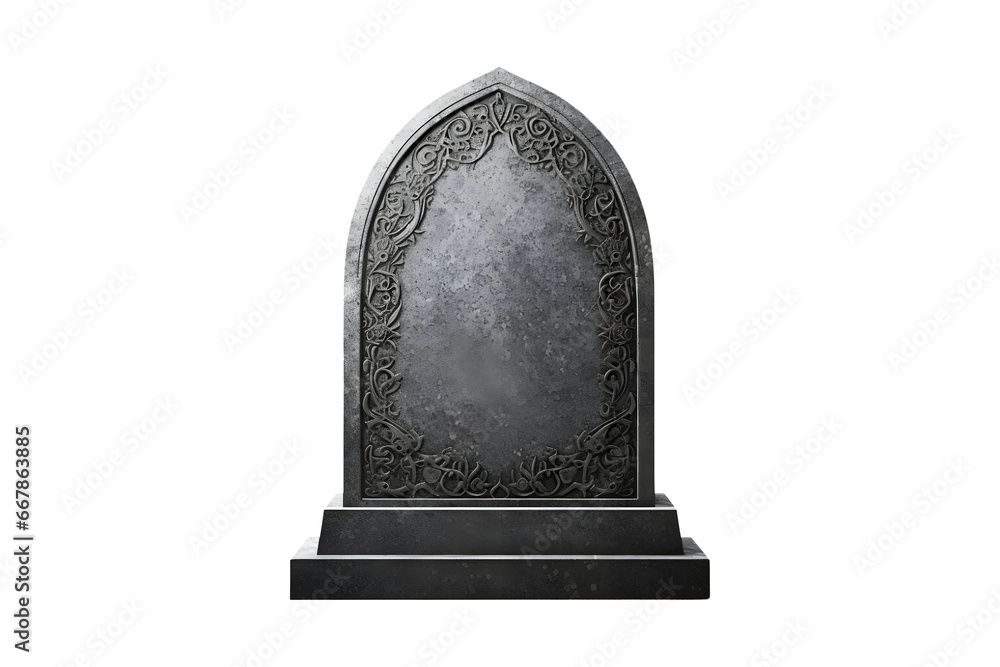 Muslim Grey gravestone or Marble tombstone isolated on transparent ...