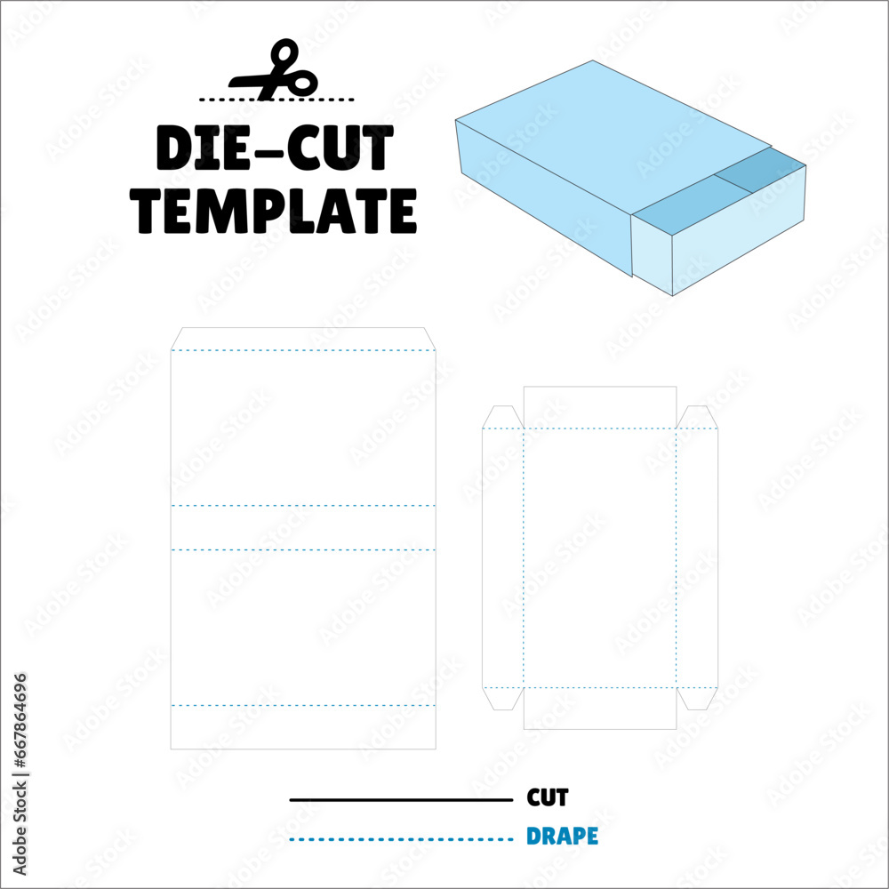 Box With Flip Lid Packaging Die Cut Template Design. 3D Mock Up ...
