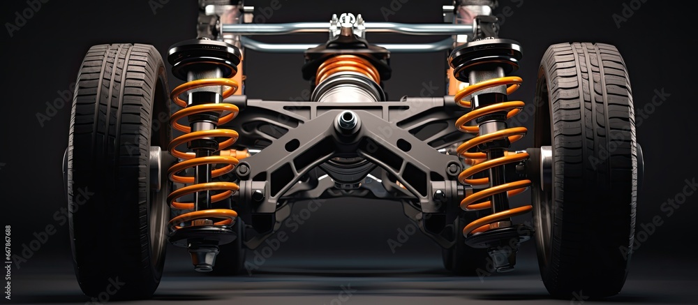 Rear suspension components and design in a modern car arms springs ...