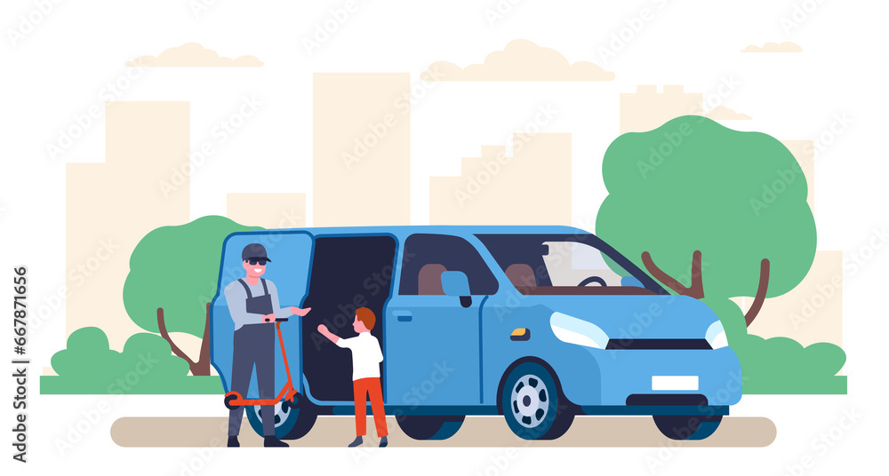 Strange man in glasses lures child into car offering to give him ...