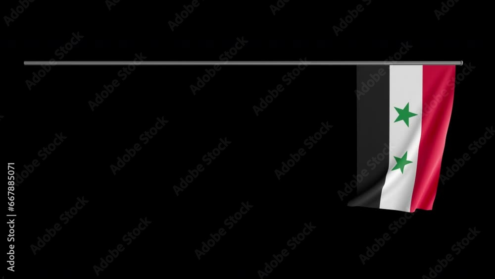 Syria - Flag Animation on Pole - Highly Detailed and Realisitic 15 ...