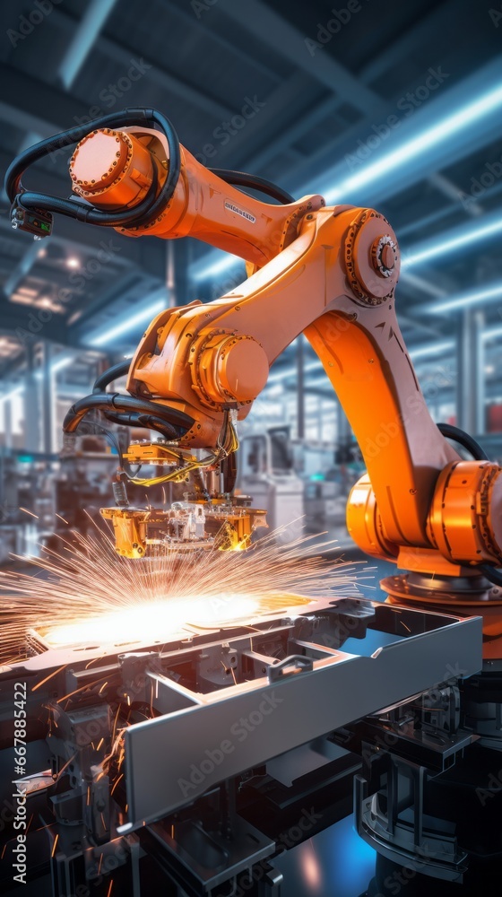 Smart Robot Arm System For Digital Factory Production Concept Of Artificial Intelligence For