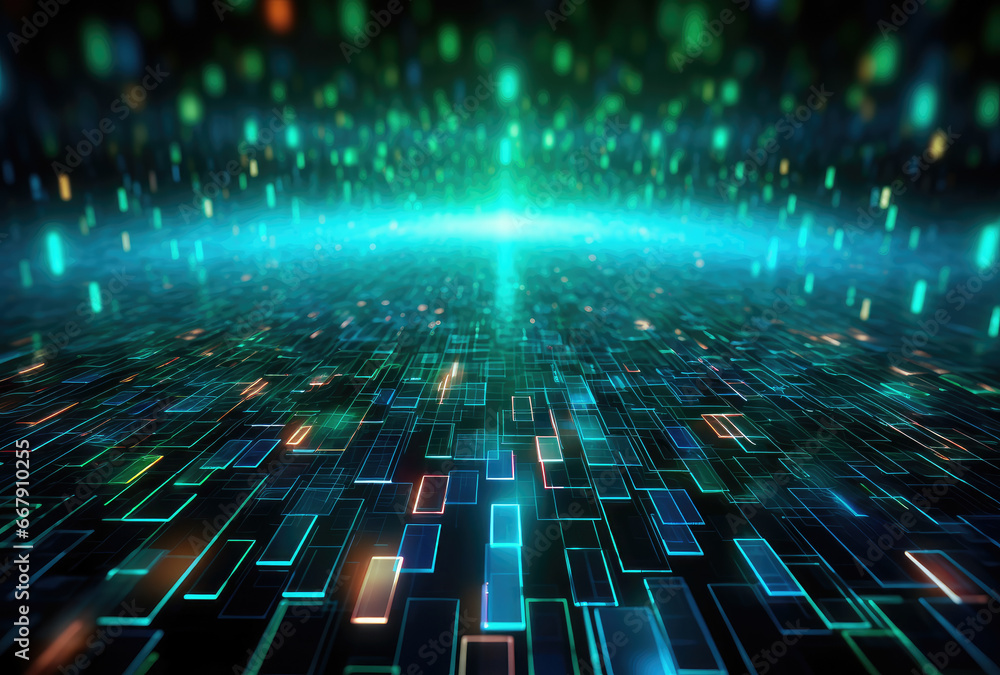 Green rectangular technology background material Stock Illustration ...