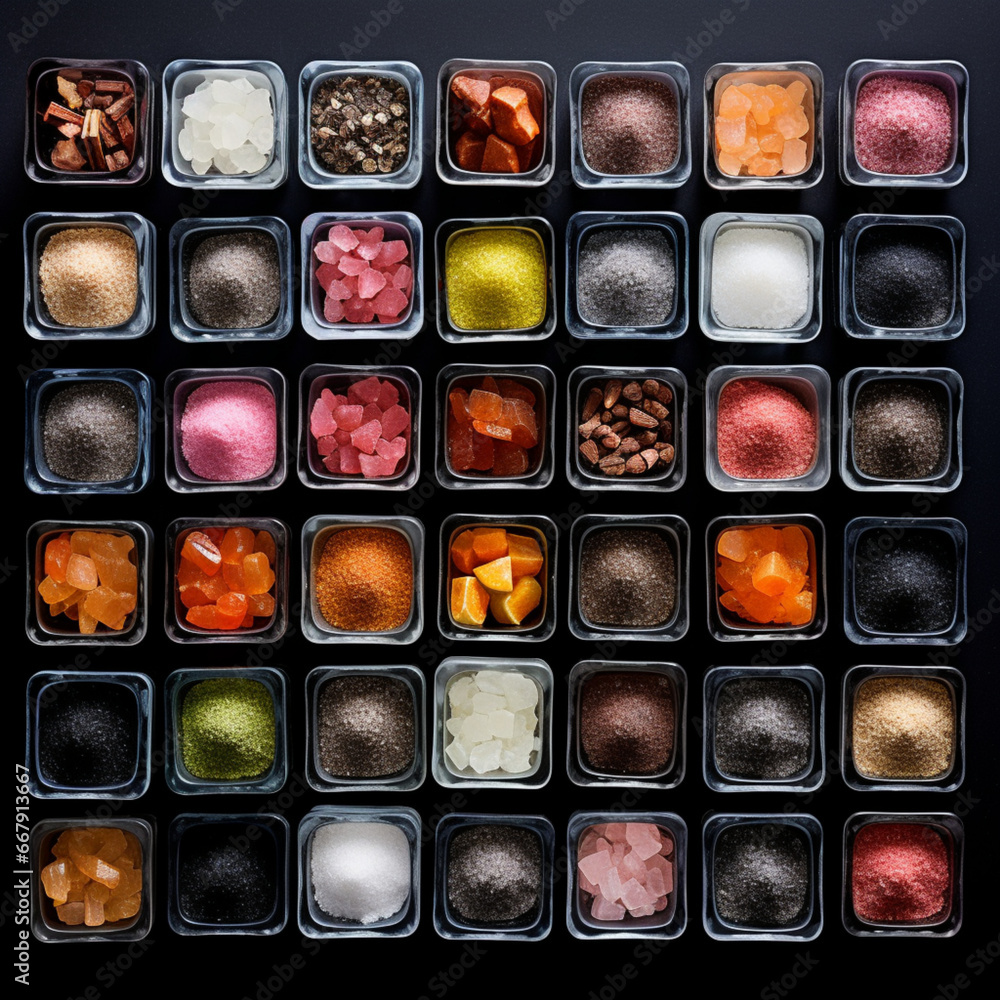 Fondo con detalle y textura de multitud de bol de forma cuadrada y ...