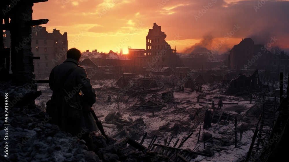 Desolation in the Heart of Frozen Stalingrad: A War Film Still Depicts ...