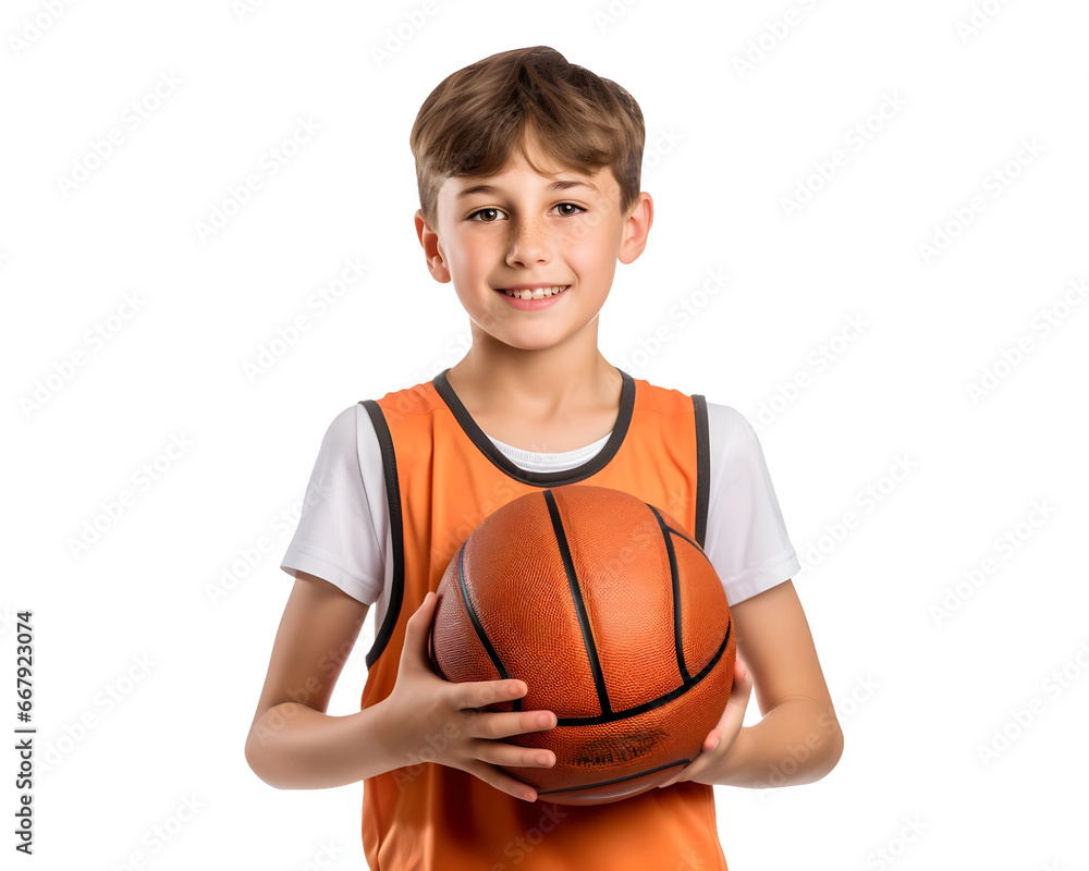 Small Basketball kid wearing Sports jersey holding a basketball (PNG ...