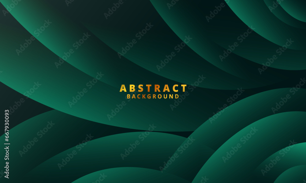 Abstract Green Background with Wavy Shapes. green color scheme with ...