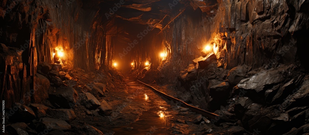 Underground mine in Chute Galleries Stock Photo | Adobe Stock