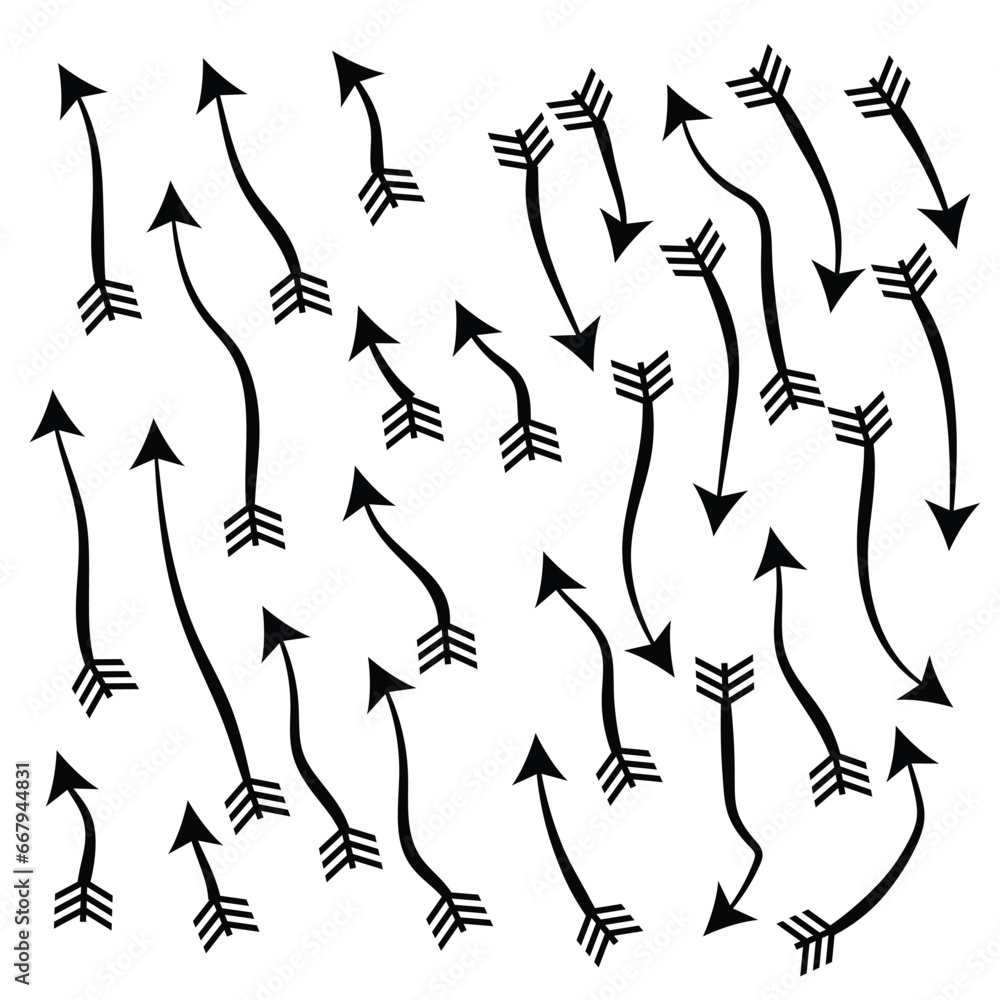 Arrow set. Different directional icons, vector illustration collection ...