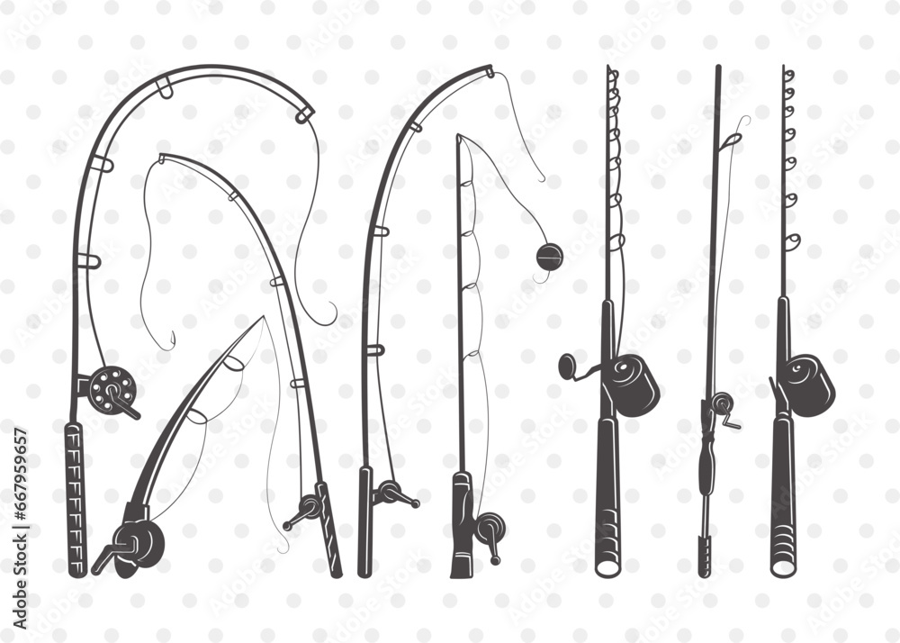 Fishing Rod Clipart SVG Cut File | Fishing Rod Svg | Fishing Pole Svg ...