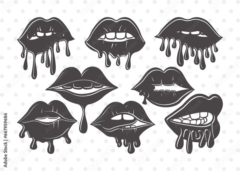 Dripping Lips Clipart SVG Cut File | Women Lips Svg | Sexy Lips Svg ...