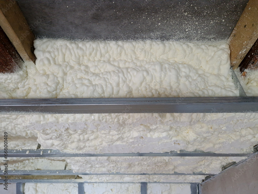 installation of polyurethane foam insulation with compressed gas goes ...