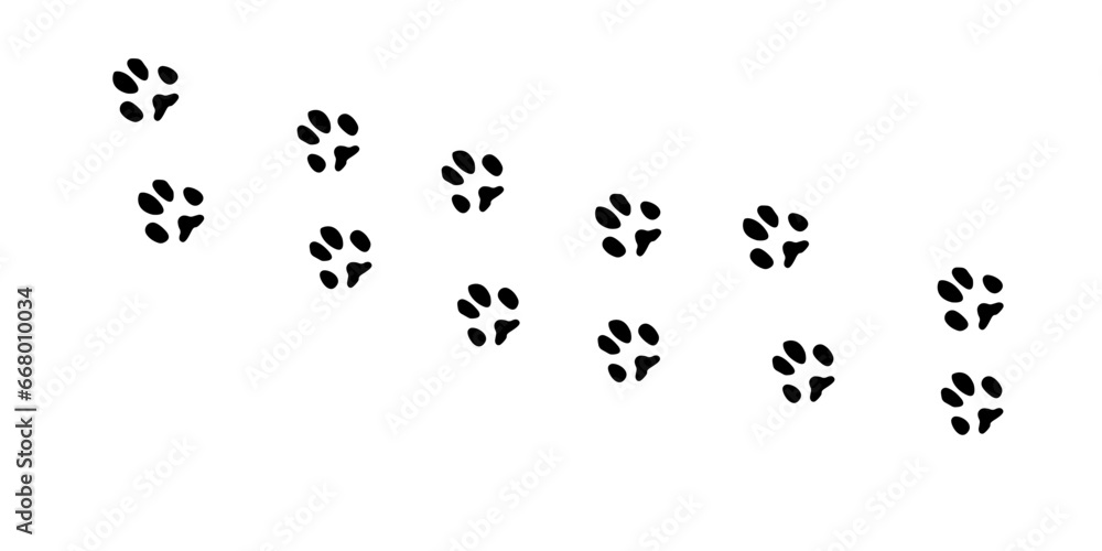 Rabbit paws. Animal paw prints, vector illustration different forest ...