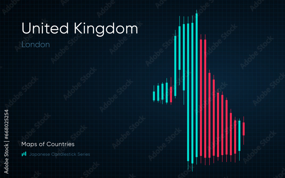 United Kingdom map is shown in a chart with bars and lines. Japanese ...