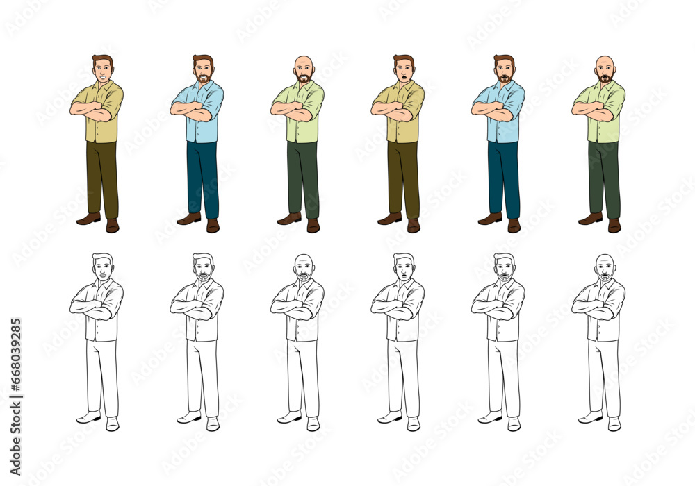 Man Cartoon Character Design Illustration vector eps format , suitable ...