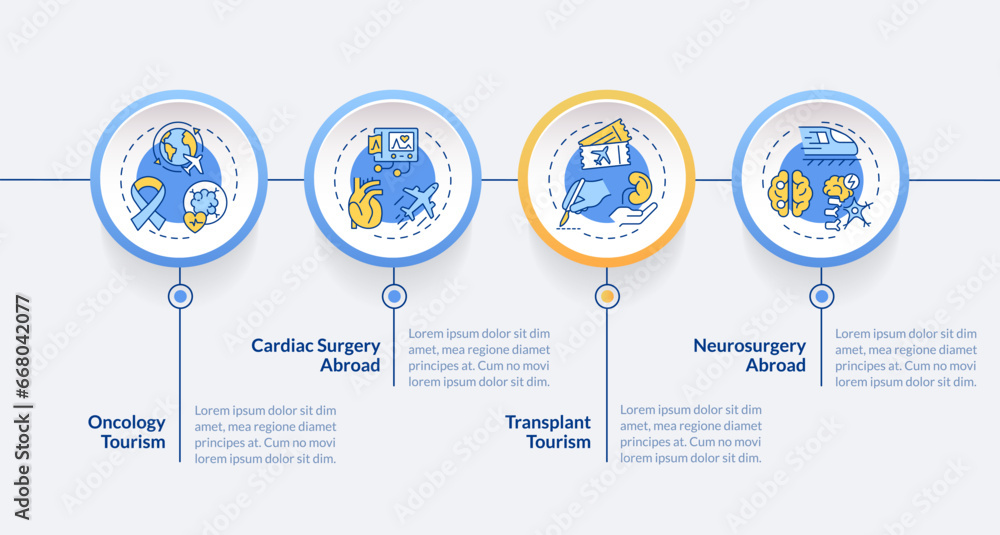 2d Medical Tourism Vector Infographics Template With Thin Line Icons