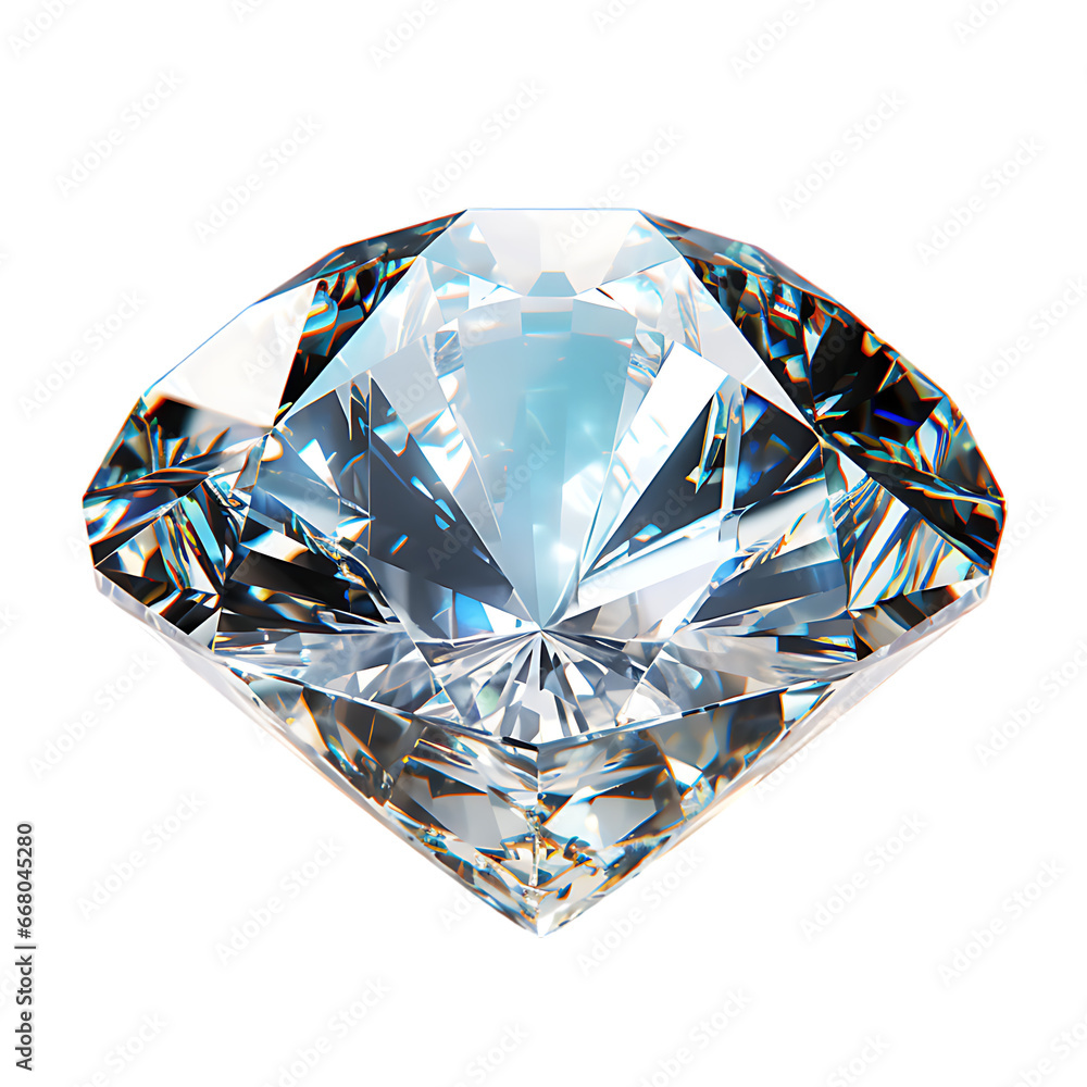 Sparkling Diamond on Transparent Background Isolated on Transparent or ...