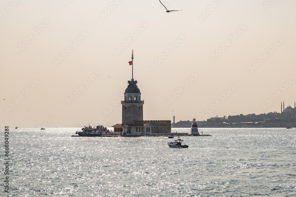 Bosphorus Strait. Sea of Marmara. Maiden's Tower, Istanbul, Türkiye ...