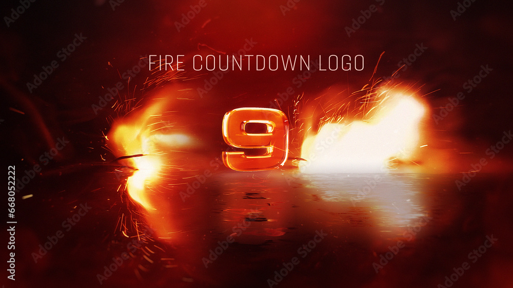 Fire Countdown Logo Stock Template | Adobe Stock