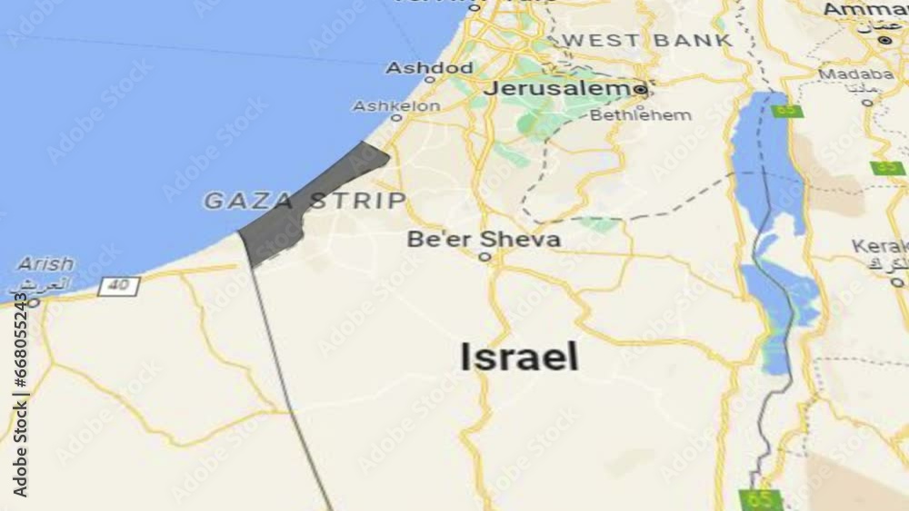 Palestine and the Gaza Strip, Map of the Gaza Strip, the conflict area ...