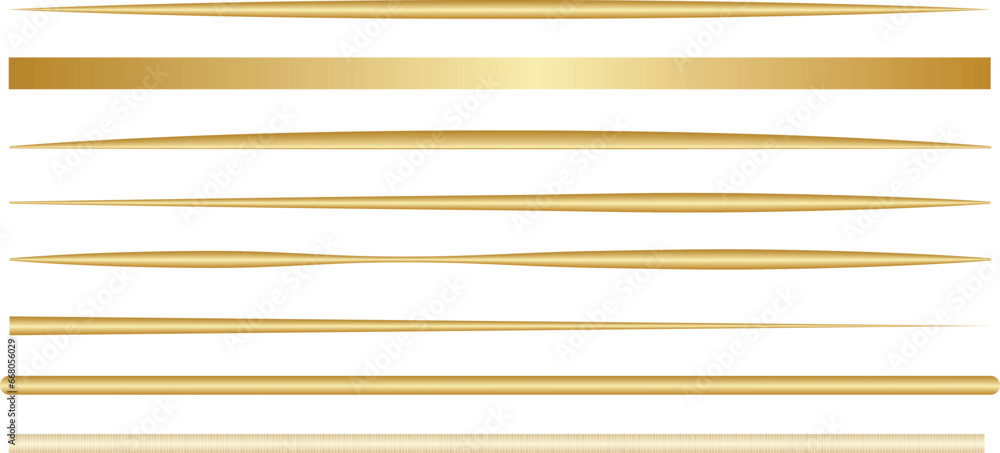 Gold border lines isolated on a white background Stock Vector | Adobe Stock