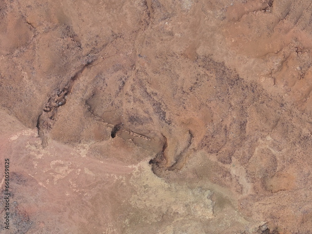 view of the desert , mars like terrain, erosion channels, mars colour ...