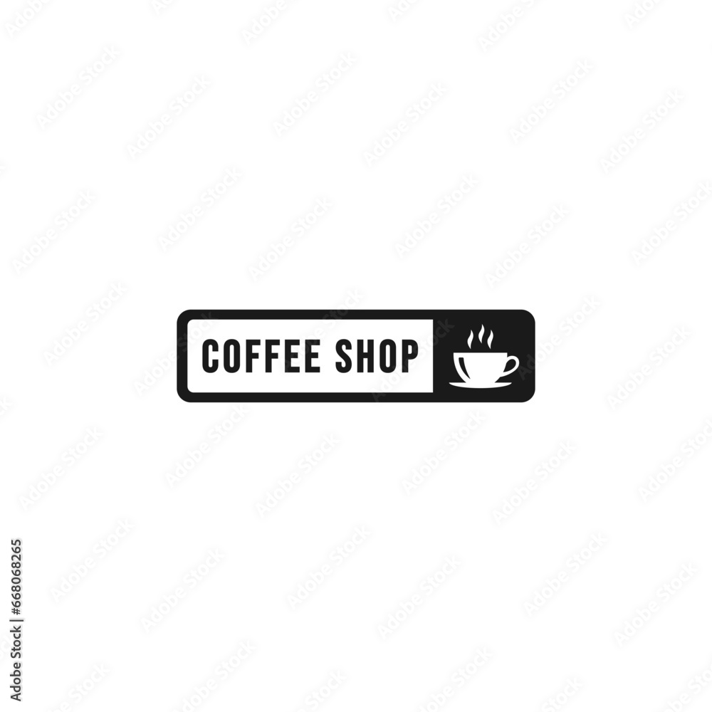 Coffee shop label or Coffee shop sign vector isolated in flat style ... Coffee shop label or Coffee shop sign vector isolated in flat style ...