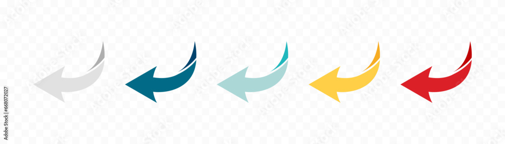 Arrow icon set. Colored arrow symbols. Arrow of different types. Arrow ...